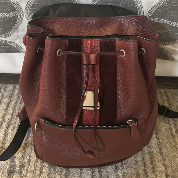 Coach | Bags | Coach Leather Burgundy Backpack | Poshmark